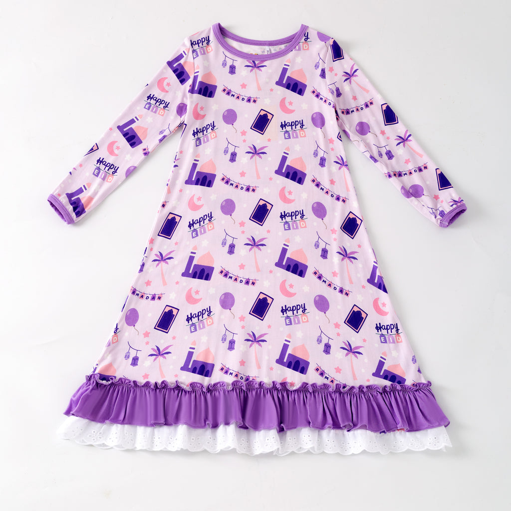 Purple Ramadan & Eid Bamboo Nightgown – An Nahl Shop